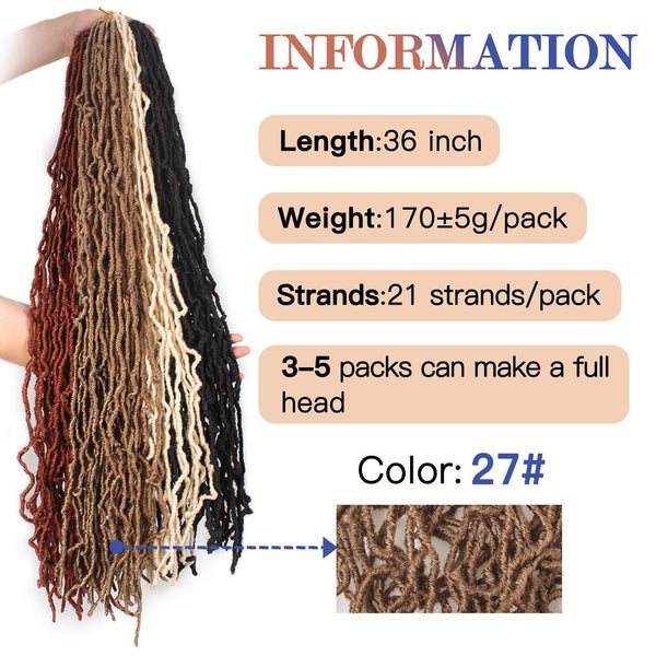 Xtrend 36 Inch Nu Faux Locs Crochet Hair Pre-looped Goddess Locs Croch ...