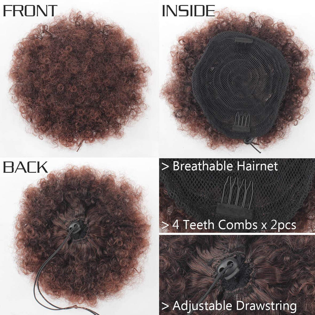Xtrend Short African Kinky Curly Drawstring Ponytail Hair Extensions ...