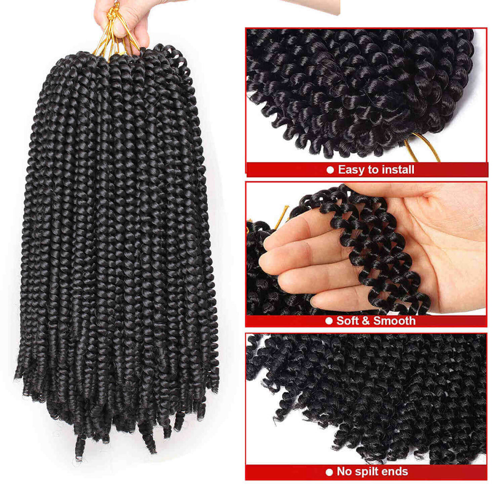 12 Inch Spring Twist Ombre Colors Butterfly locs Crochet Braiding Hair ...