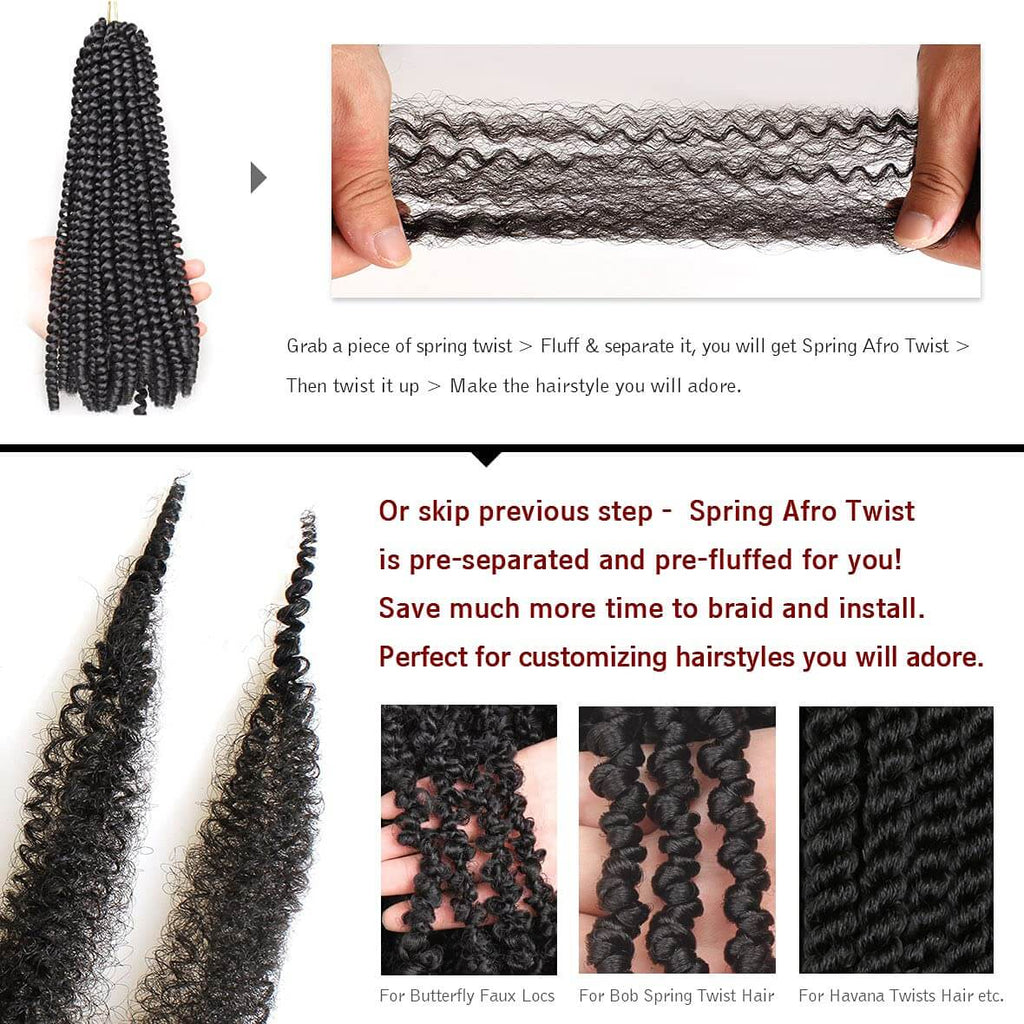 Xtrend Pre-Separated Springy Afro Twist Hair 8 Packs Spring Twist Hair ...