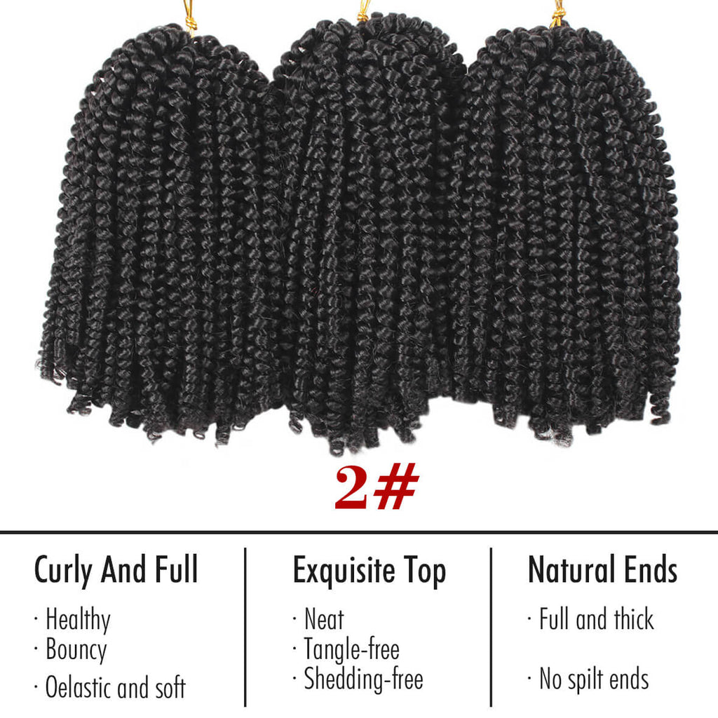 8 inch Spring Twist Hair 15 Strands/Pack Ombre Spring Twist Crochet Ha ...