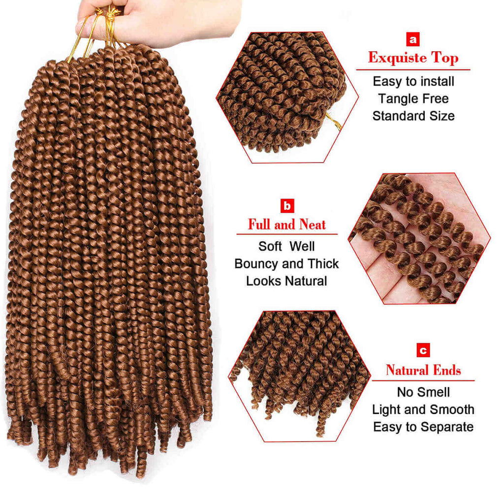 12 Inch Spring Twist Ombre Colors Butterfly locs Crochet Braiding Hair ...