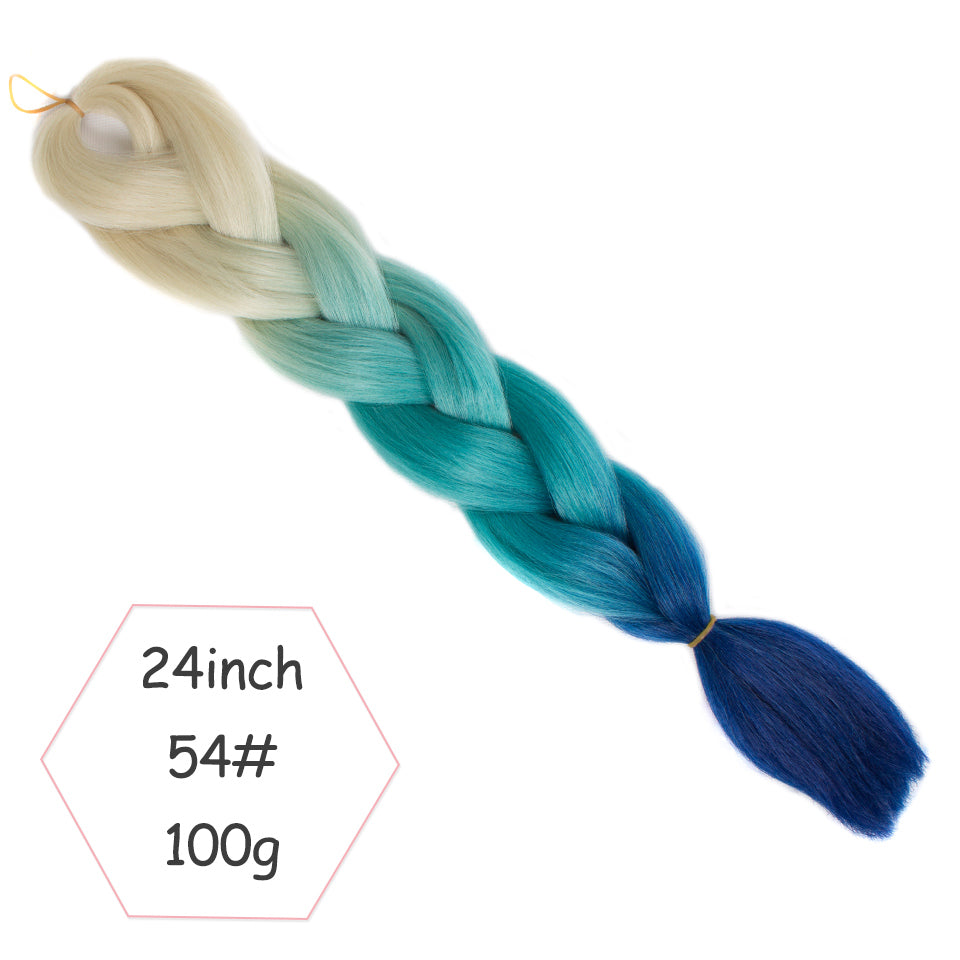 ombre three tone Synthetic Jumbo Crochet Braids Rainbow Kanekalon Colo ...