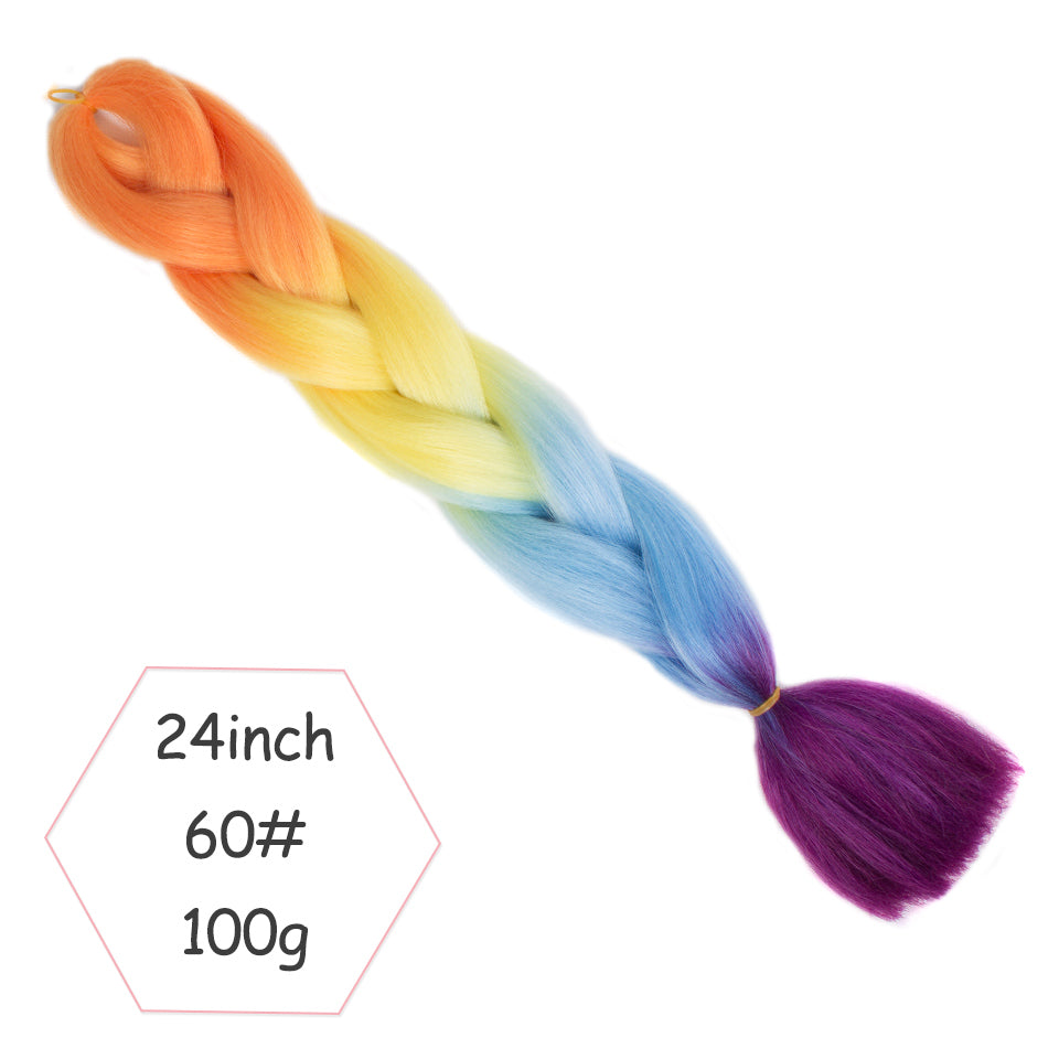 ombre three tone Synthetic Jumbo Crochet Braids Rainbow Kanekalon Colo ...