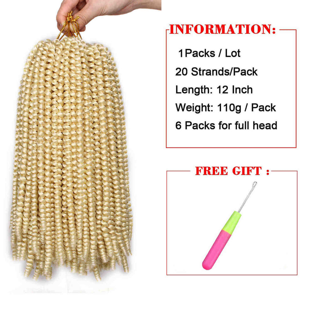 12 Inch Spring Twist Ombre Colors Butterfly locs Crochet Braiding Hair ...