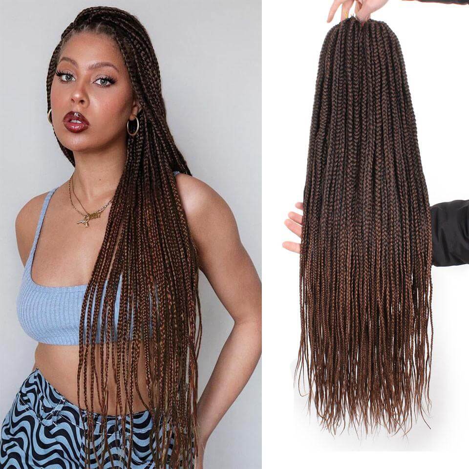 Xtrend 30 Inch Box Braids Crochet Hair Pre-looped Crochet Hair Ombre K ...