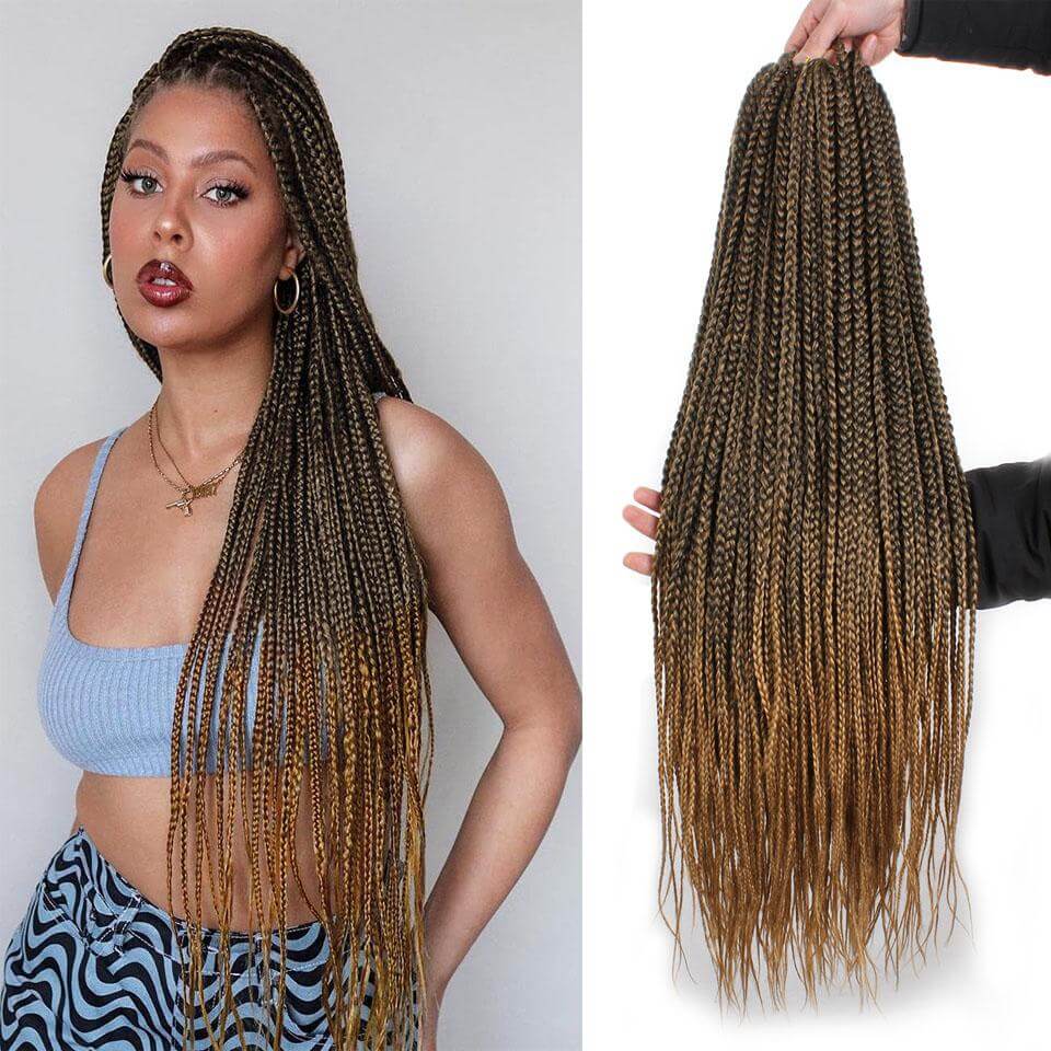 Xtrend 30 Inch Box Braids Crochet Hair Pre-looped Crochet Hair Ombre K ...