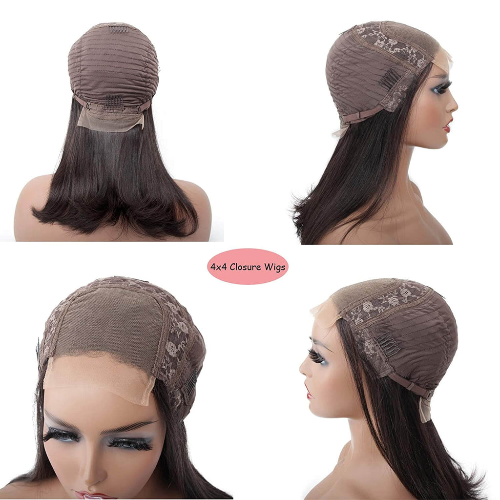 Xtrend Short Bob Lace front Human Hair Wigs Pre Plucked Straight 150% ...
