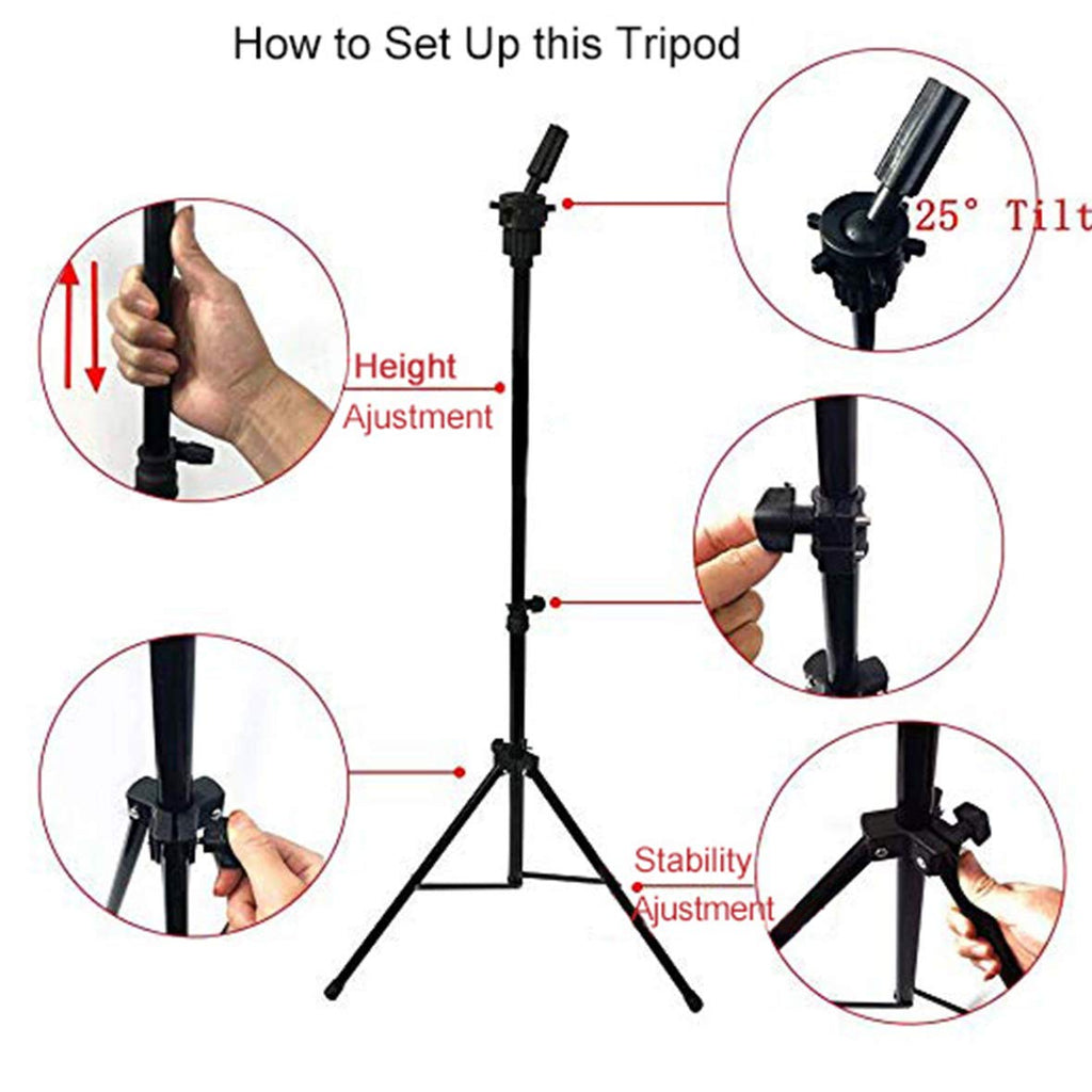 Xtrend Metal Adjustable Wig Stand Tripod Mannequin Head Wig Stand Hold ...